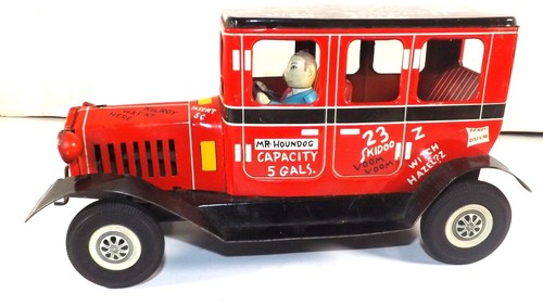Vintage 1950's Marx Friction Red Old Jalopy Tin Toy Car 9" Works | eBay