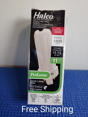 26W Compact Fluorescent 4-Pin Bulb Triple Tube HALCO 3500K. Gx24Q-3Base ...