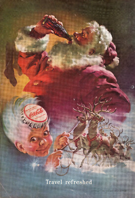 Haddon Sundblom Coca Cola Santa Claus Reindeer Coke 1949 Magazine Print ...