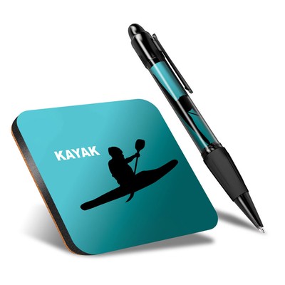 1 x Square Coaster & 1 Pen Kayaking Kayak Canoe Gift Rafting #58188 | eBay