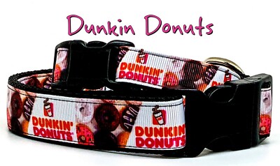 Dunkin Donuts dog collar handmade adjustable buckle 1" or 5/8" wide or ...