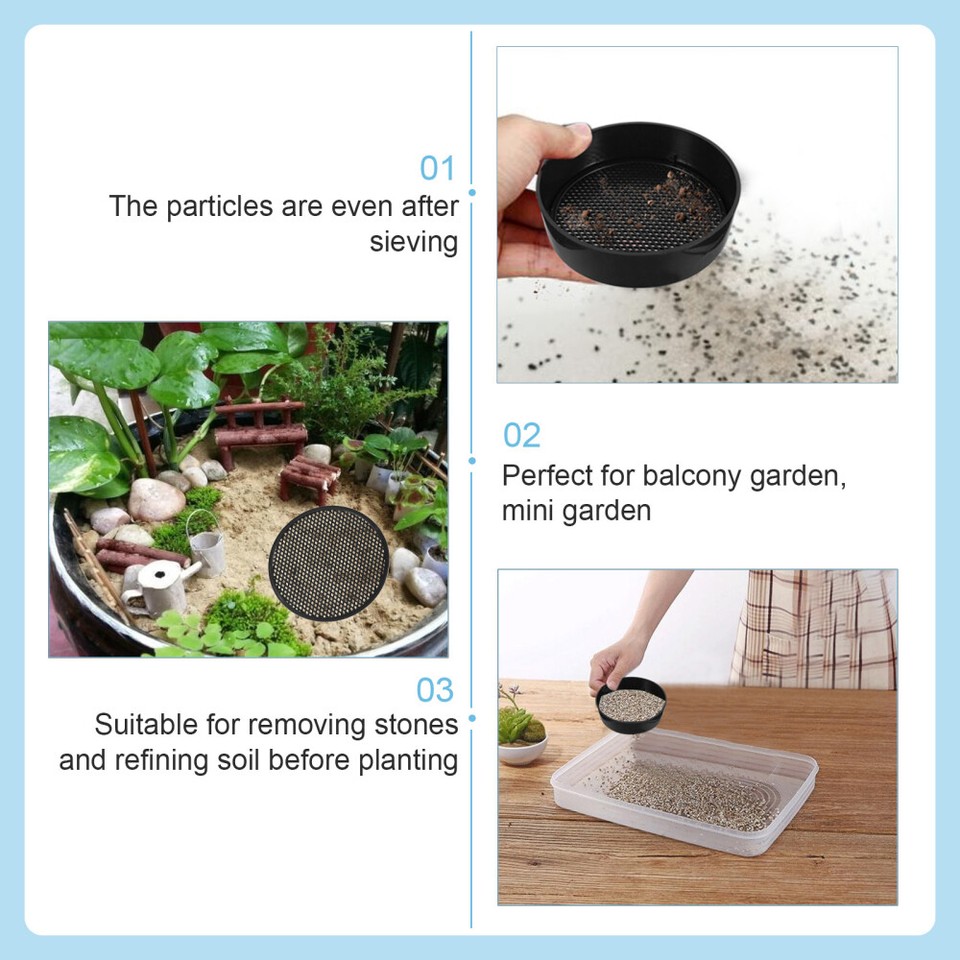 5 Sets/20pcs Sand Sieves Gardening Kit Sifter Soil Compost Mini Primary ...