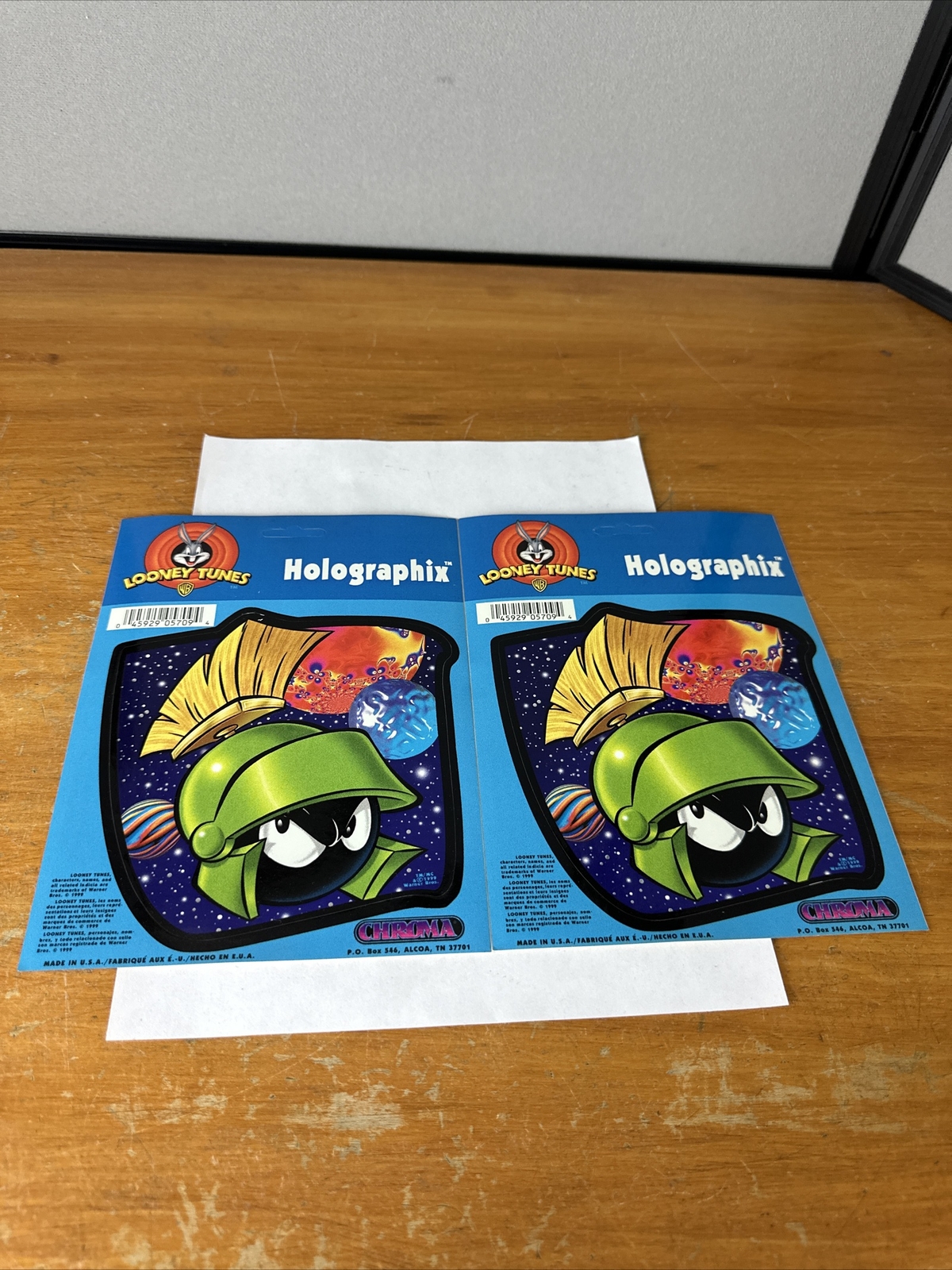 Lot Of 2 Vintage 1999 Looney Tunes Marvin The Martian Decal Chroma ...