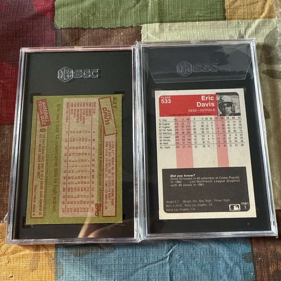 2-1985 Eric Davis Rookie Cards SGC 8 NM-MT (Just Graded!) Topps And ...