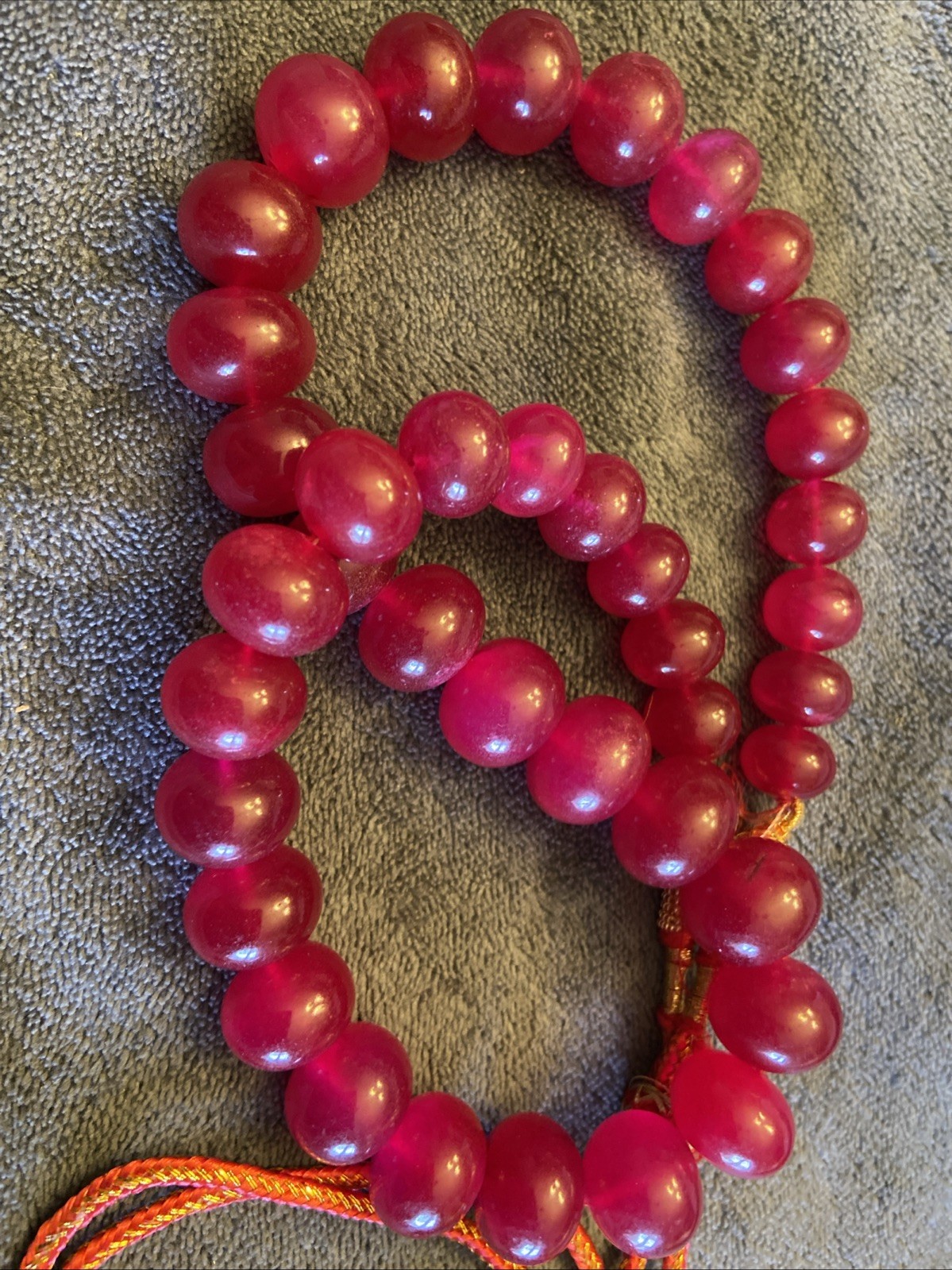 EARTH MINED RICH RED RUBY HAND MADE ROUND BEADS NECKL… - Gem