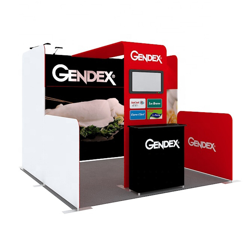 10ft Portable Custom Trade Show Display Booth Kit with Counter TV ...