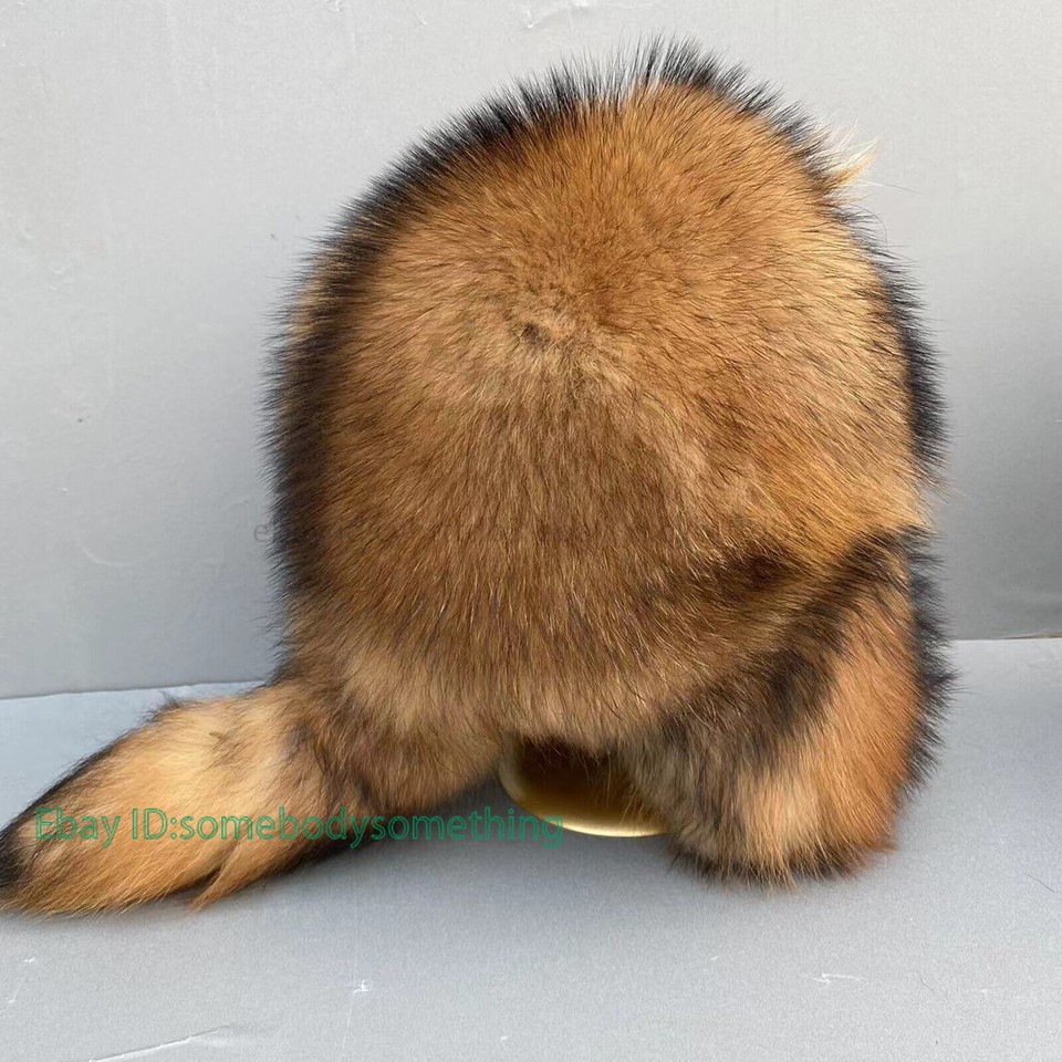 Men's Full Covered Real Natural Raccoon Fur Hat Ushanka Hat Trapper Hat ...