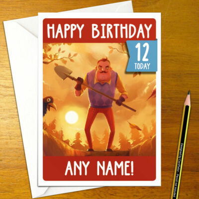 HELLO NEIGHBOUR Personalised Birthday Card - neighbor personalized ...