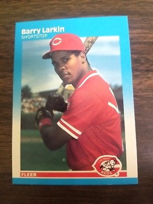 BARRY LARKIN 1987 FLEER CARD #204 CINCINNATI REDS (ROOKIE) 1990 WS ...