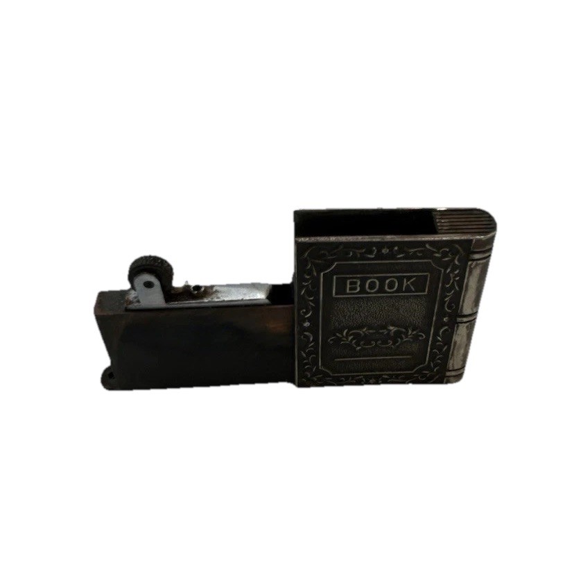 Vintage Japan Mini Book Shape Lighter Untested Unused No Spark Bronze ...