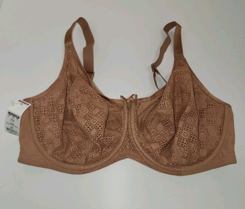 Glamorise Women's 38F Cappuccino Lace Comfort WonderWire Bra 9855 NWT ...