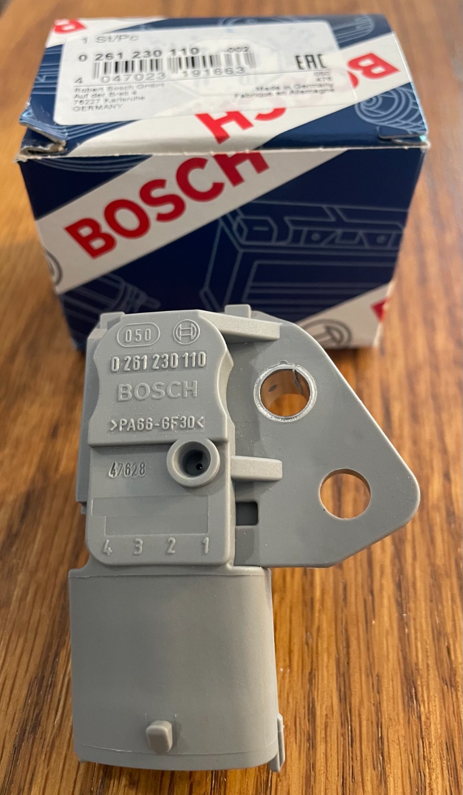 BOSCH 0261230110 Genuine OEM Fuel Pressure Sensor - Compatible w/ Volvo ...