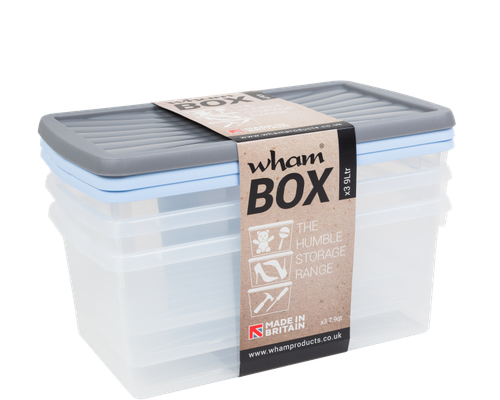 9L WHAM STORAGE BOXES PLASTIC CONTAINER STORAGE BASKET CLEAR WITH ...