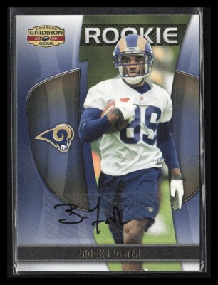 BROOKS FOSTER 2009 Panini Donruss Gridiron Rookie Autograph 3/100 RAMS ...