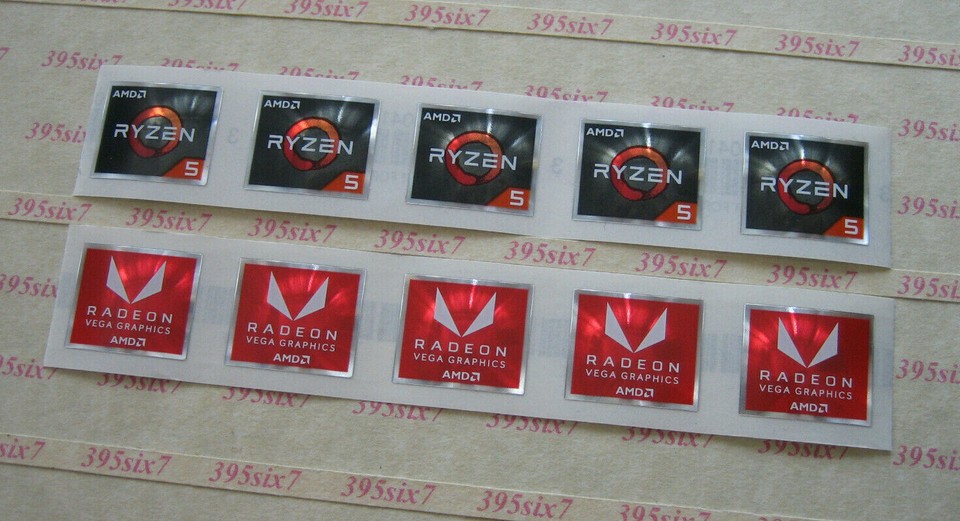 5 PCS AMD RYZEN 5 STICKER + 5 PCS RADEON VEGA GRAPHICS AMD STICKER | eBay
