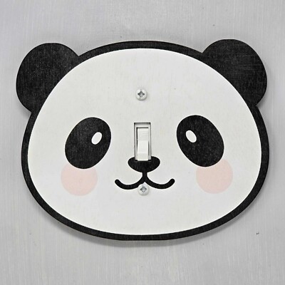 Panda Light Switch Cover Cute Adorable Tree Bear Cuddly Animal Face ...
