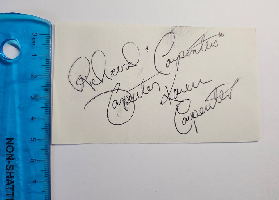 The Carpenters signed cut Karen Carpenter signed cut | eBay
