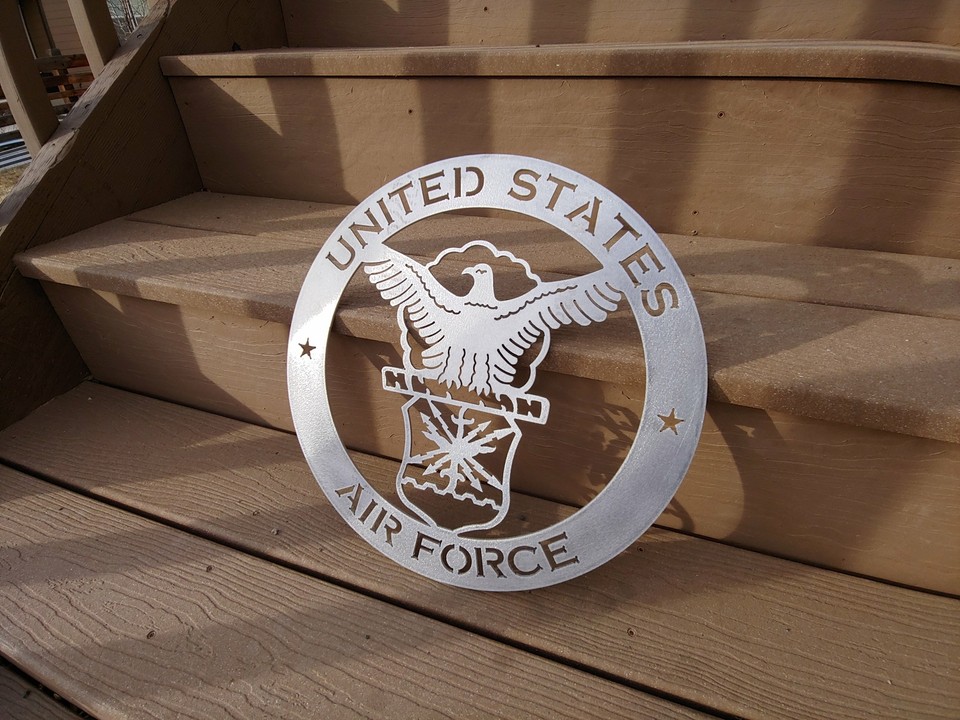 US Military Service Branch Logo'd Aluminum Metal Signs - Home Wall ...