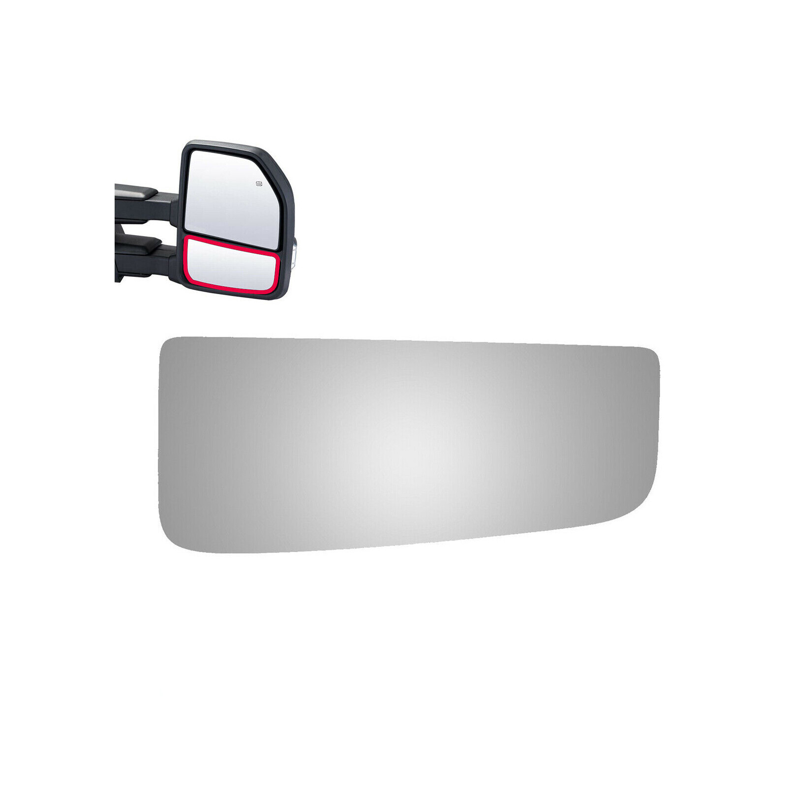 Lower Mirror Glass Replacement for 17-19 Ford F250 F350 Super Duty ...