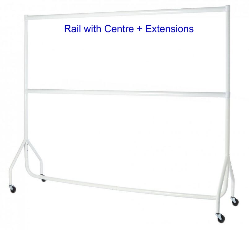 HEAVY DUTY Clothes Rails WHITE 3ft,4ft,5ft,6ft Garment Hanging Shop ...