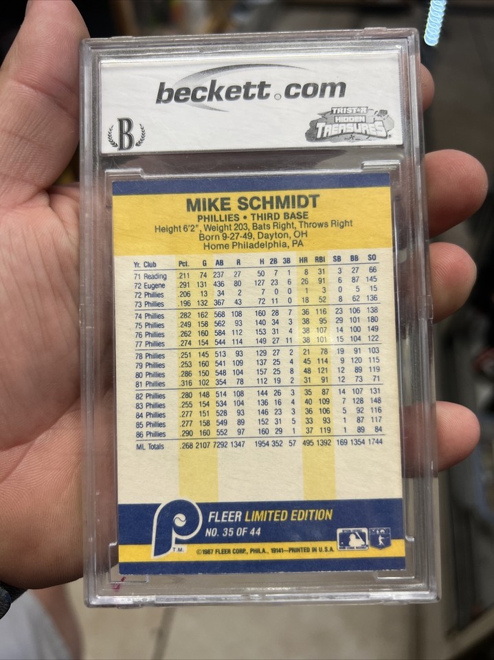 1987 Fleer Mike Schmidt Record Setter BCCG 9 Beckett Baseball Card | eBay