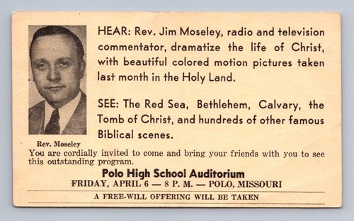 Reverend Jim Moseley Radio Evangelist Vintage POLO Missouri Christian ...