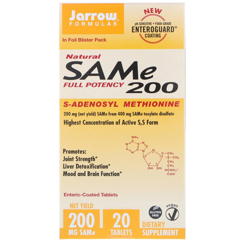 Jarrow Formulas, SAMe 200, 200 mg, 20 Tablets | eBay Australia