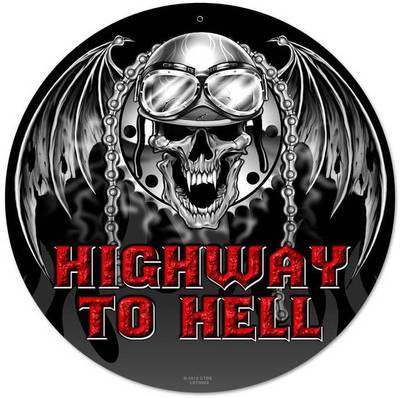 Lethal Threat Biker Skull Wings Metal Sign Man Cave Garage BODY Shop ...