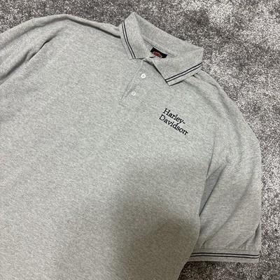 Grey Harley Davidson Polo Shirt Size XL Collared Short Sleeve Biker ...