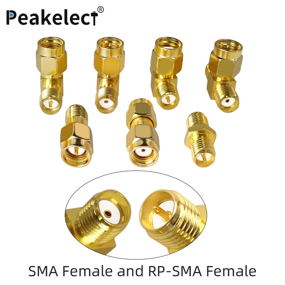 15PCS SMA Connector Kit Gold-Plated SMA Adapters Male Female RR-SMA RF ...