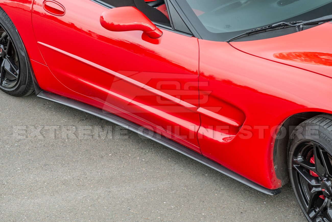 For 97-04 Corvette C5 | ZR1 Style Carbon Fiber Side Skirts Rocker Panel ...