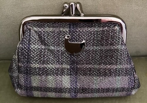 Buxton Shiny Silver Plaid Coin Purse 2 Slots Kiss Lock Closure | eBay