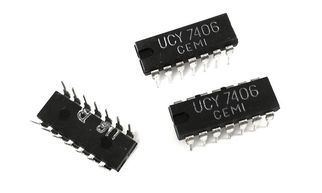 UCY7406 (SN7406N) HEX INVERTER / HIGH-VOLTAGE OUTPUTS 7406 IC (3 pieces ...