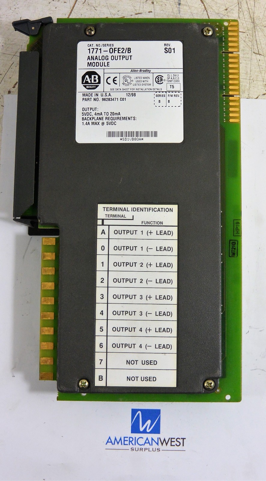 1771OFE2 1771-OFE2/B Allen Bradley Analog Output Module S01 PLC 1771 | eBay