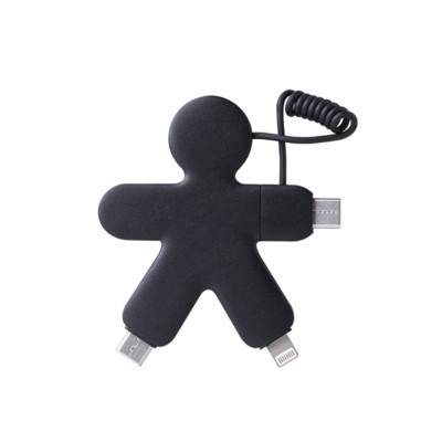 Cable Buddy A+C/mUSB+USBC+Light 0.15M Recycled Black | eBay