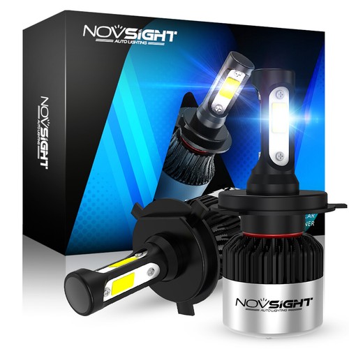 NOVSIGHT 72W 9000LM H4 HB2 9003 LED Headlight Bulbs Kit Replace Halogen ...