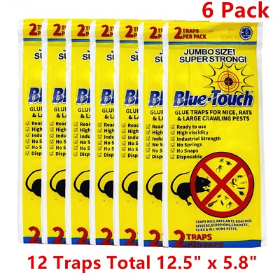 12 Traps 6 Pack Blue Touch Sticky Mouse Traps, Mouse Glue Board ...