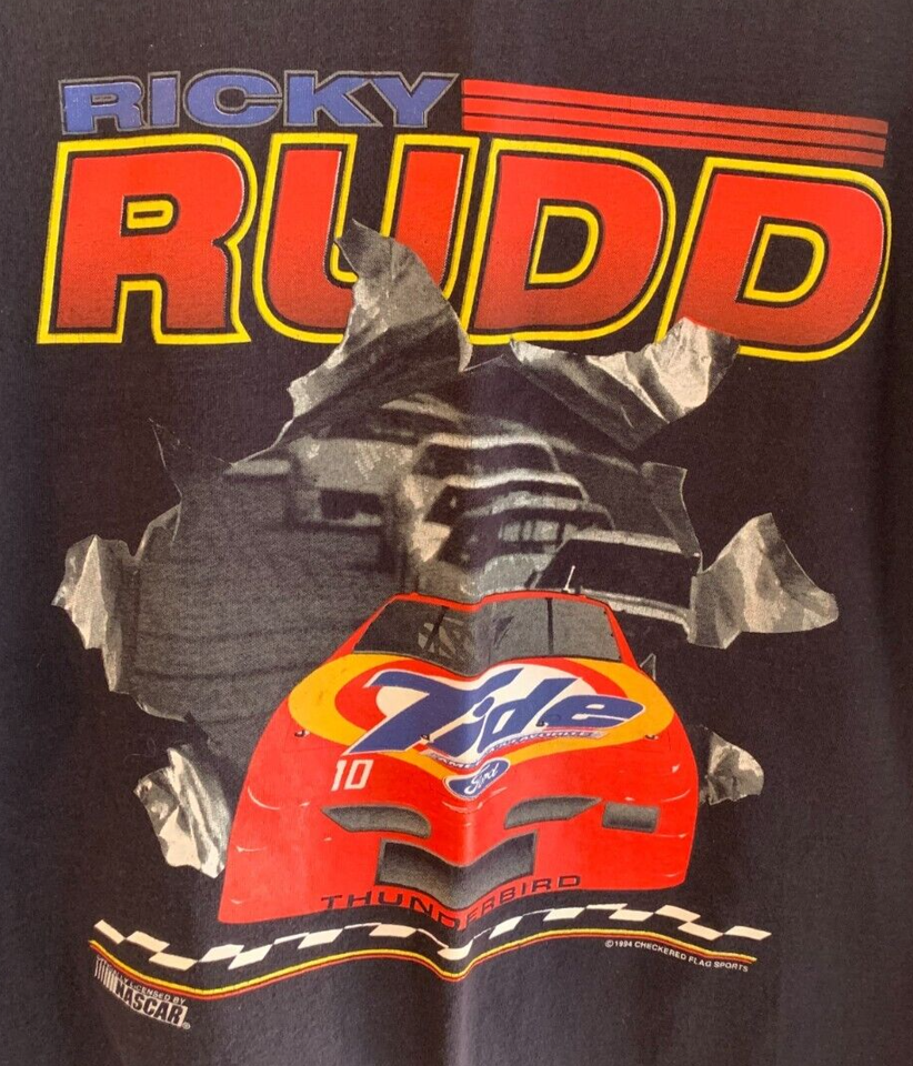 Authentic Original 1994 Ricky Rudd Tide Racing NASCAR Black Tultex T ...