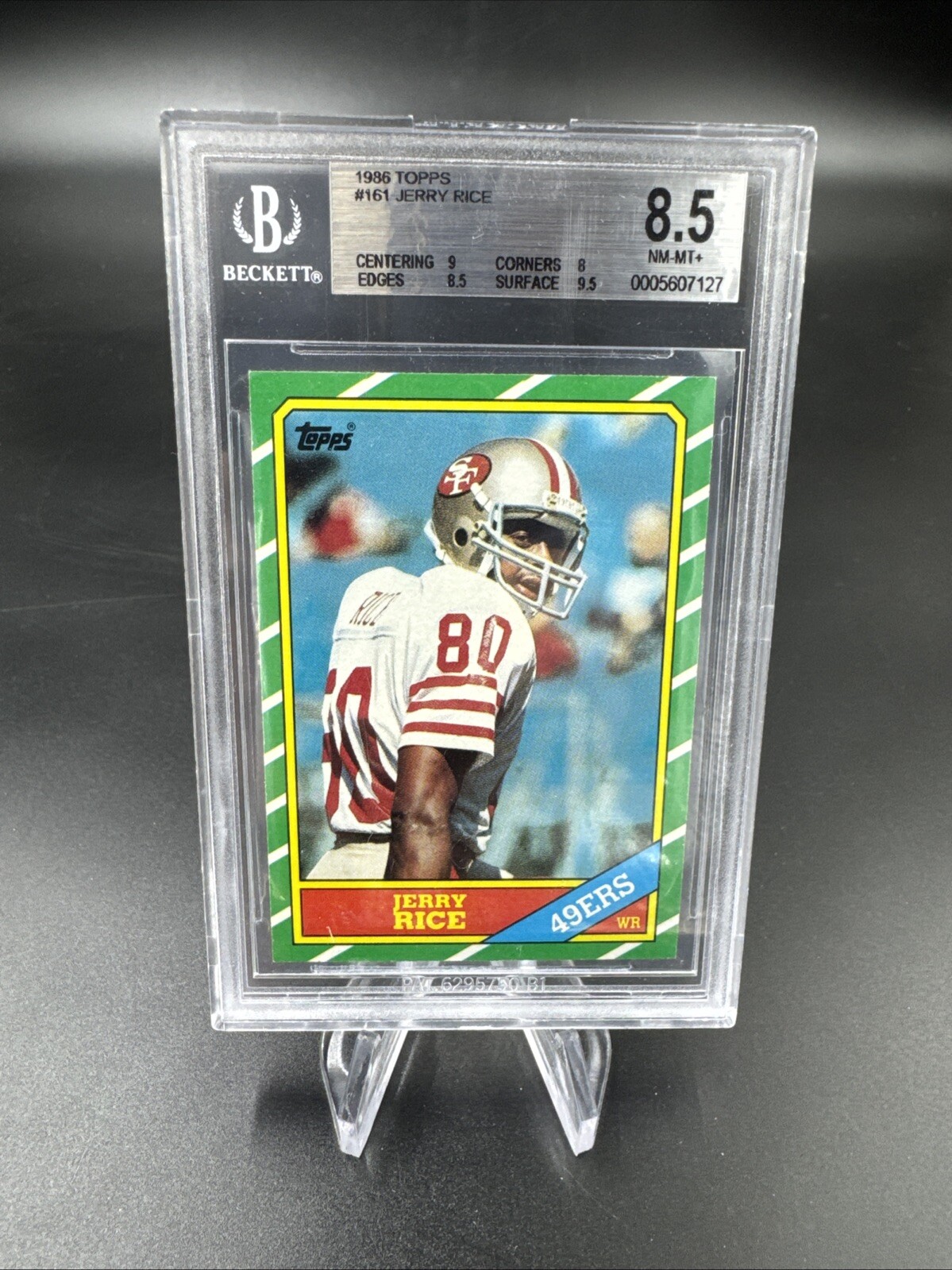 1986 Topps Jerry Rice 49ers Rookie RC #161 NM-MT+ Beckett BGS 8.5 | eBay