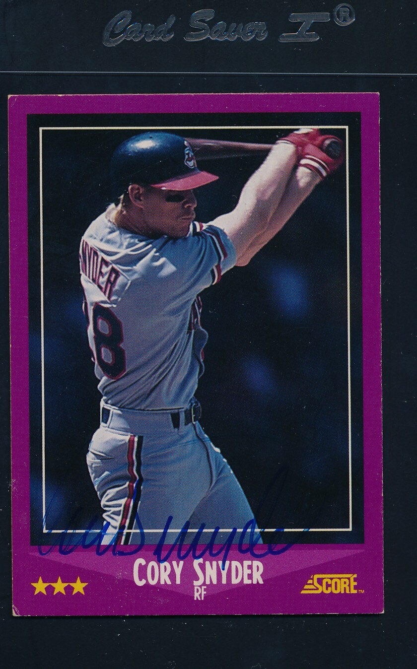 1988 Score #92 Cory Snyder Indians Signed Auto *30518 | eBay