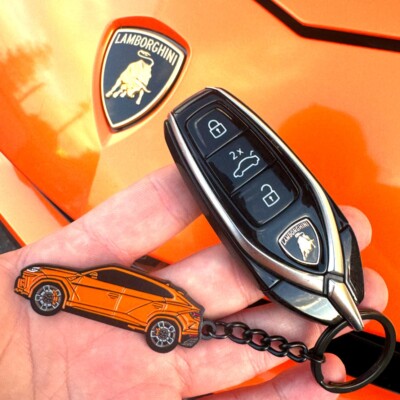 Lamborghini Urus keychain Arancio Borealis orange enamel Lambo Corsa ...