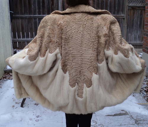 Stunning Mink Fur Coat Karakul Accented XL-XXL Vintage | eBay