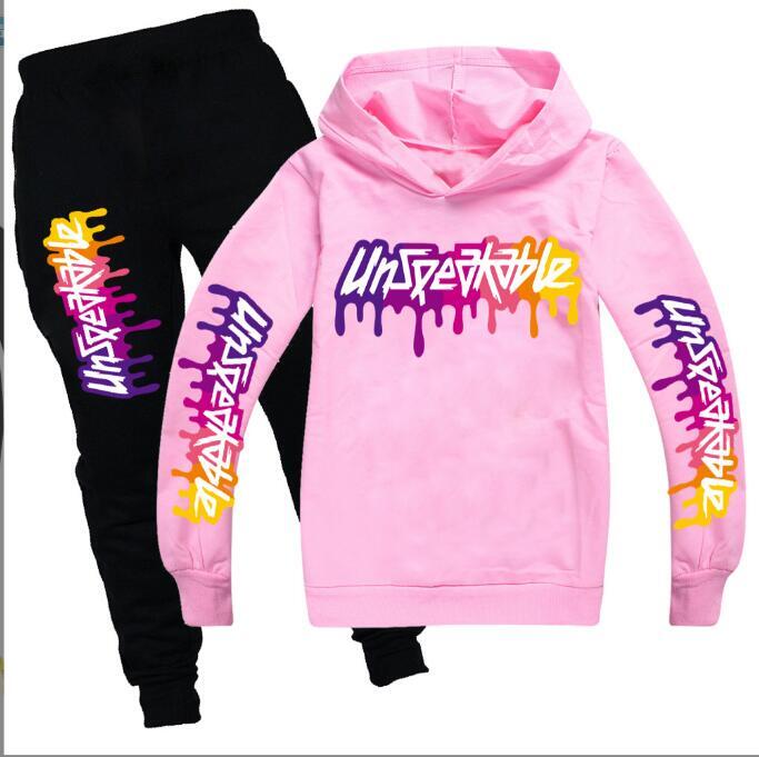 Kids UNSPEAKABLE Youtuber Merch Casual Hoodie Tops+Pants Trousers ...