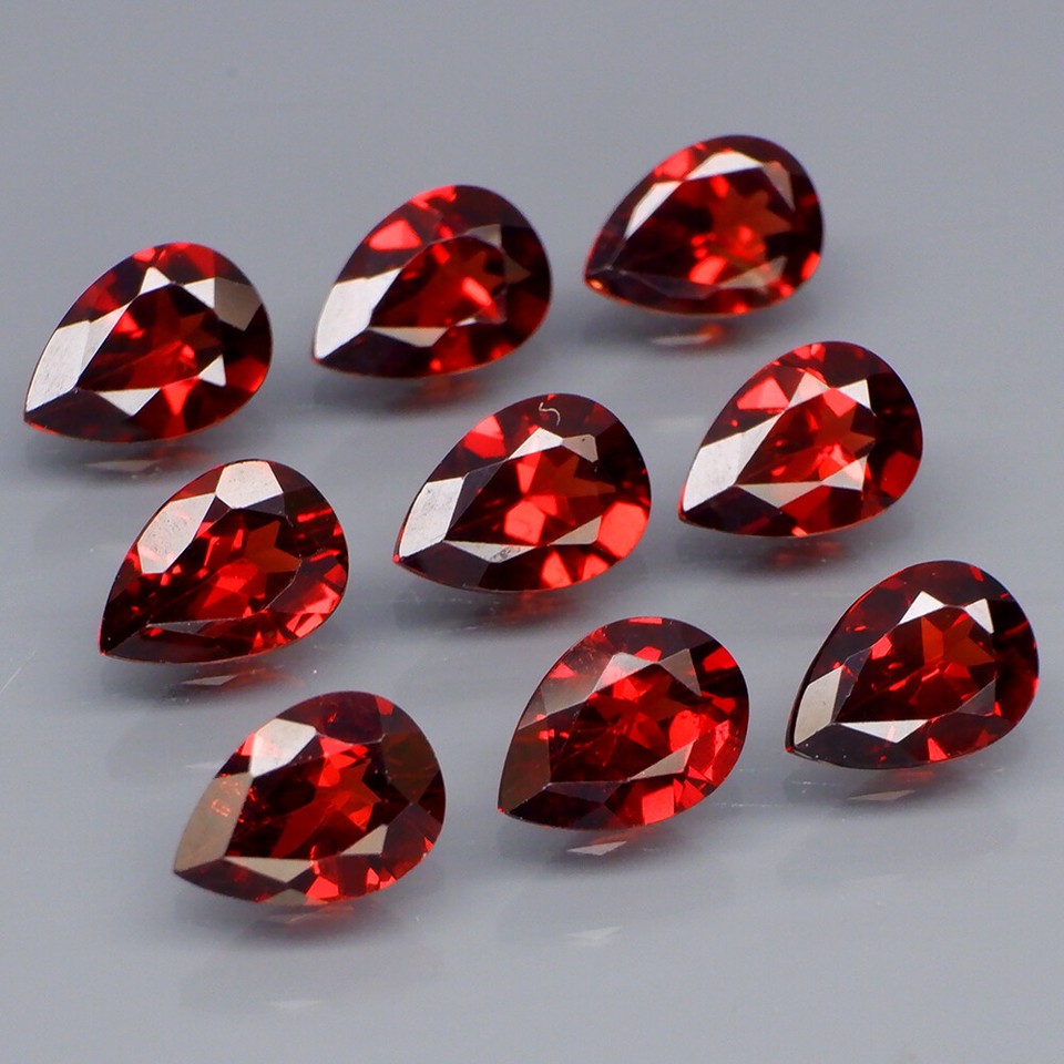 Pear Shape 7x5 mm.Attractive Color Natural Red Mozambique Garnet 9Pcs/7.27Ct. | eBay
