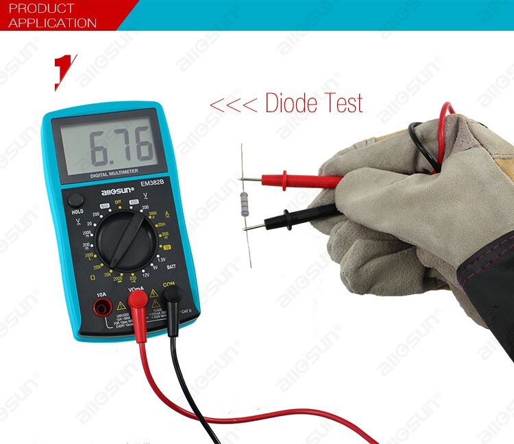LCD Digital Multimeter Compact DC/AC Voltmeter Continuity Battery Diode ...