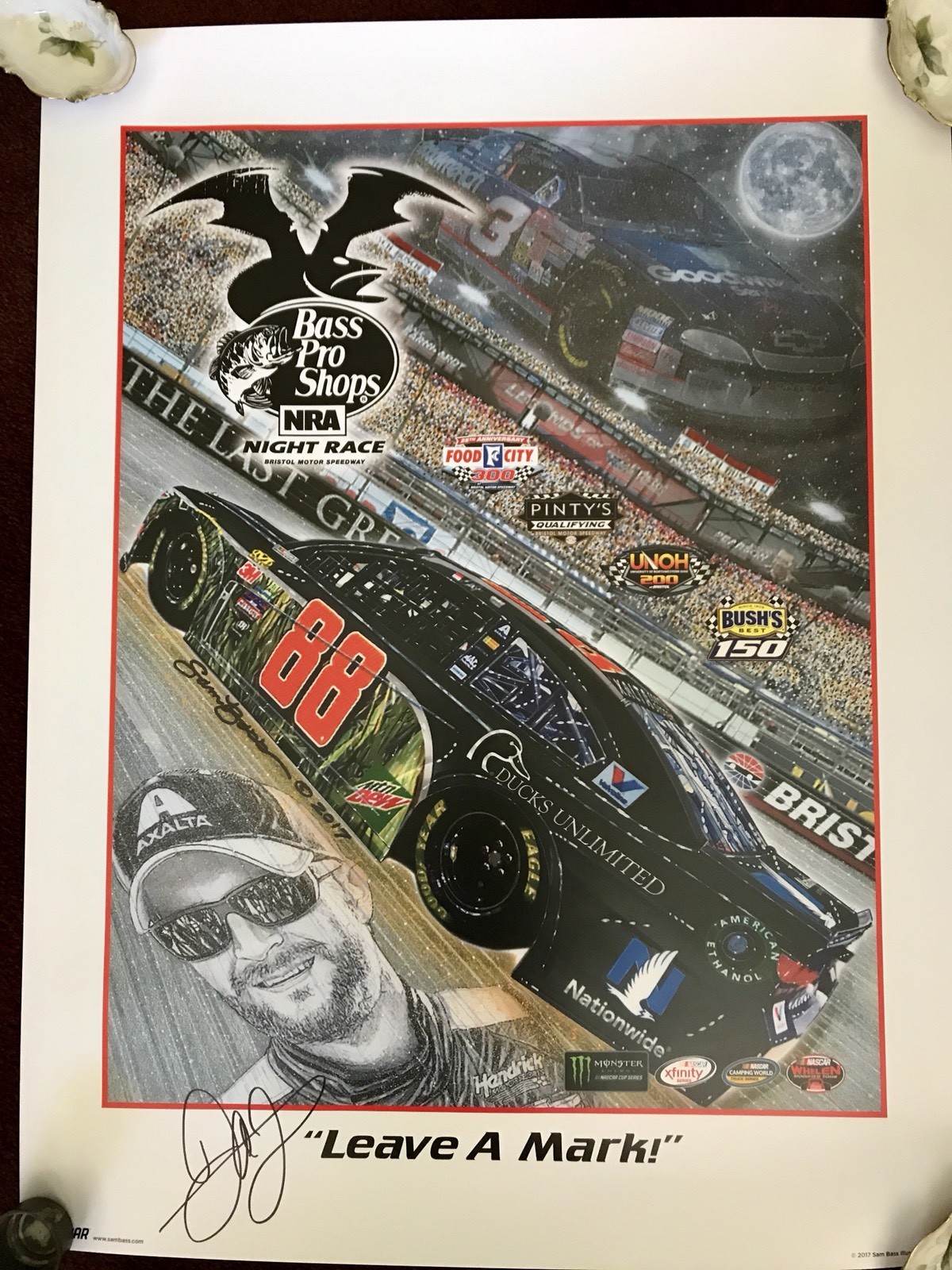 DALE EARNHARDT JR Leave A Mark SAM BASS signed autograph 18x24 Poster ...