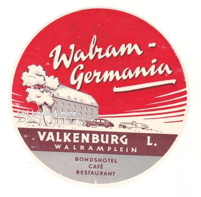 x1209 Hotel Walram Germania VALKENBURG Netherlands luggage label ...