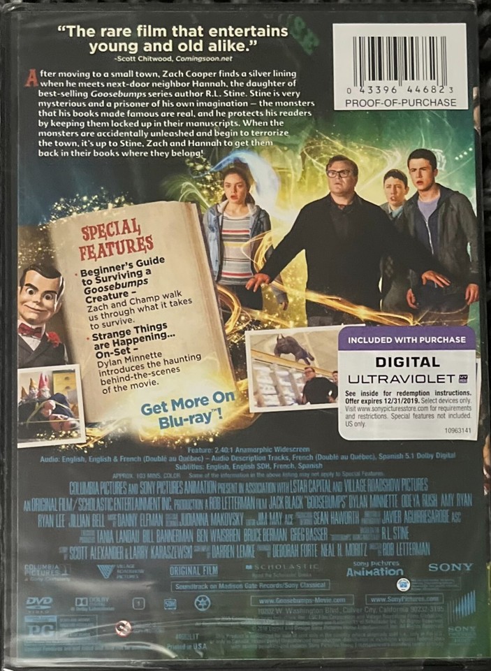 GOOSEBUMPS DVD 2016 FACTORY SEALED JACK BLACK | eBay