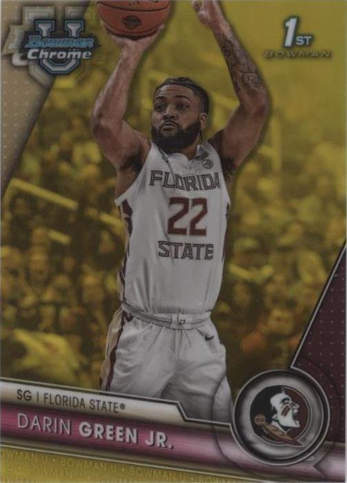 2023-24 Bowman University Chrome - Darin Green Jr. #24 Yellow Refractor ...