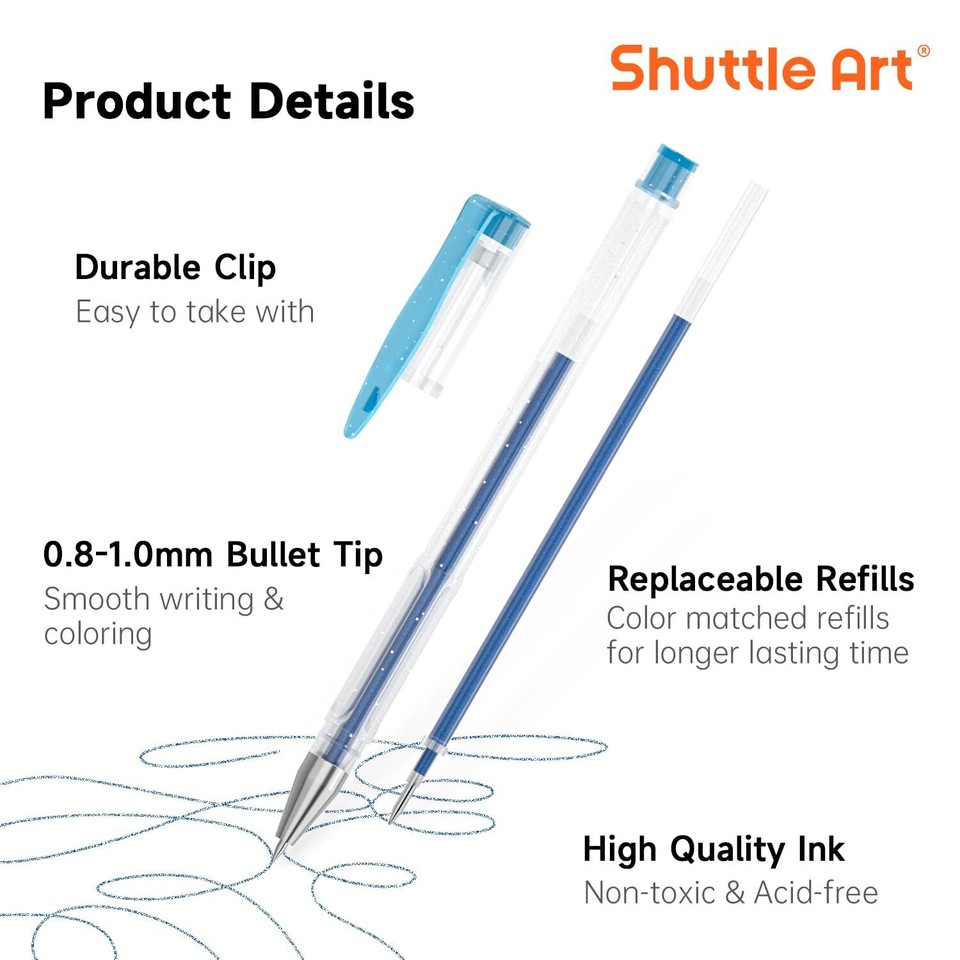 Shuttle Art 360 Pack Gel Pens Set 180 Colors Gel Pen Set Plus 180 Color ...